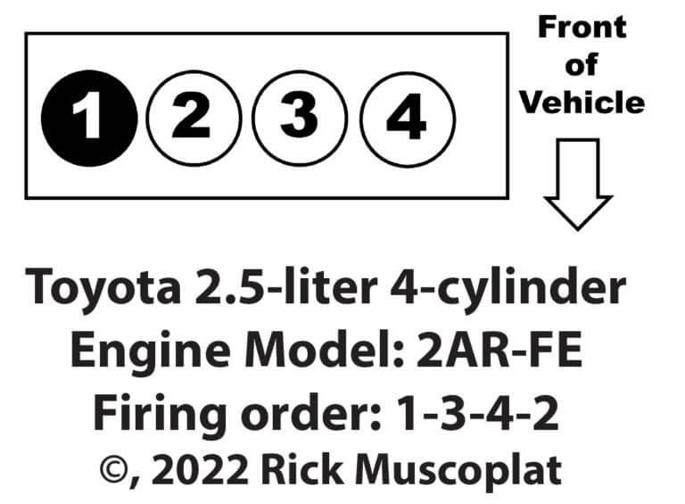 Toyota 2.5 liter firing order and spark plug gap — 2AR-FE engine ...